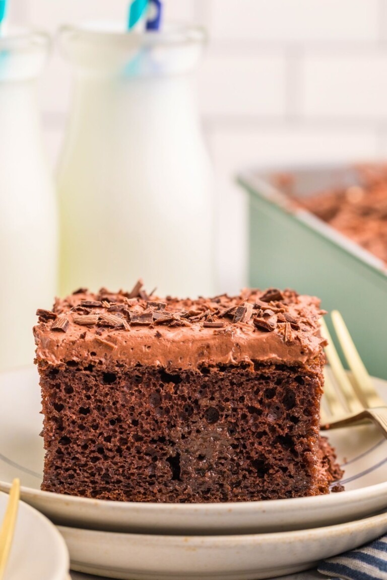 Chocolate Poke Cake - Celebrating Simply