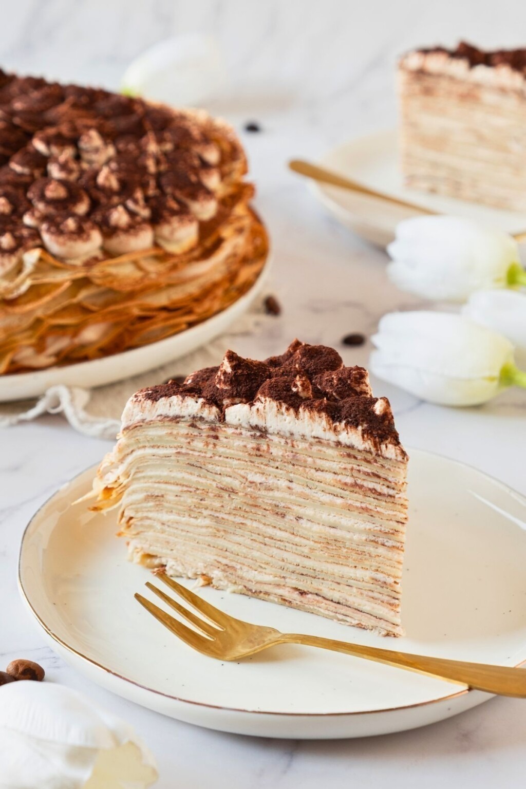 Tiramisu Crepe Cake - Celebrating Simply