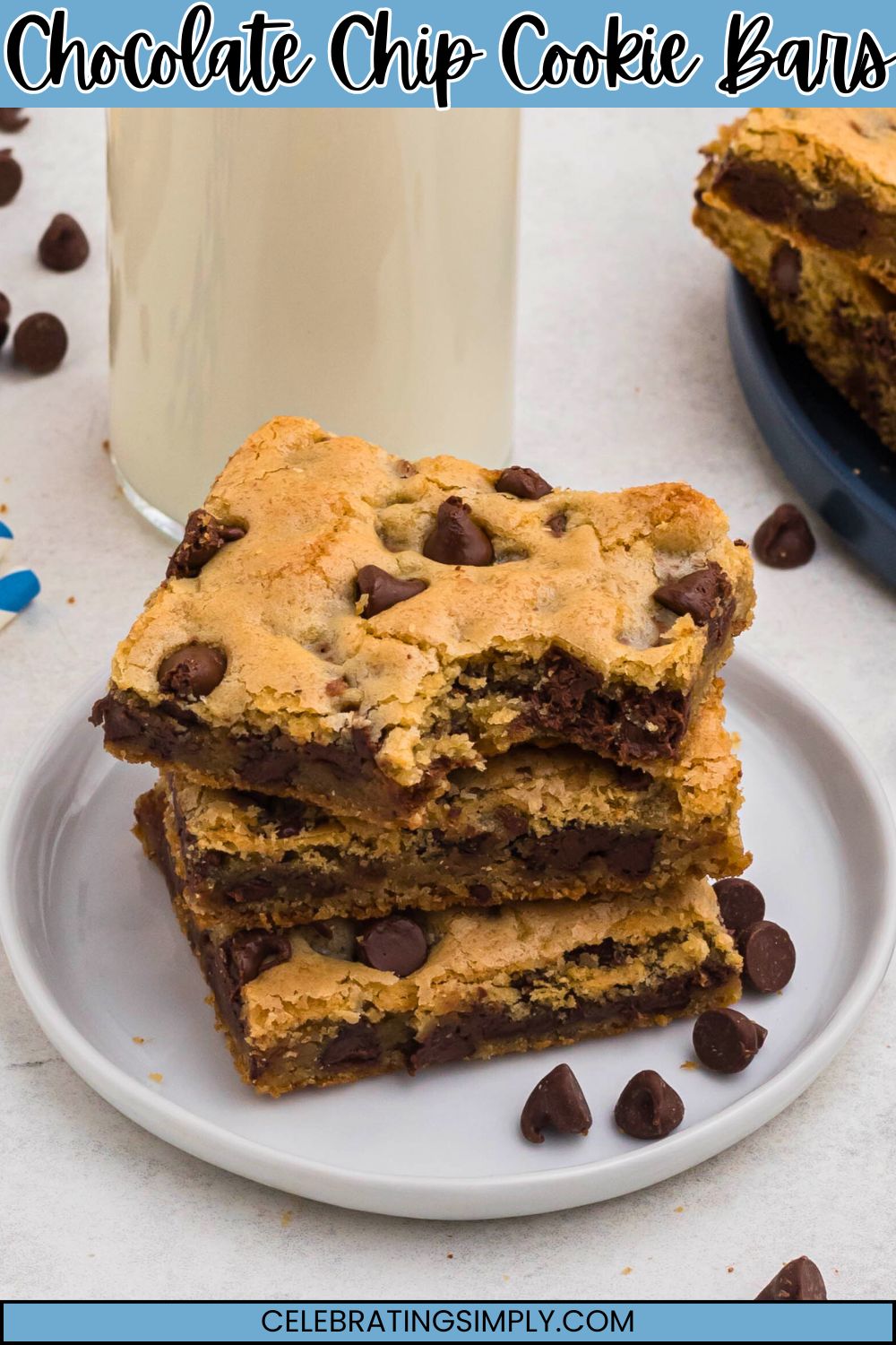 Easy Chocolate Chip Cookie Bars - Celebrating Simply