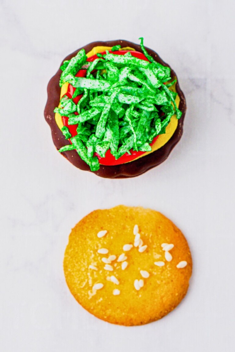 Mini Hamburger Cookies - Celebrating Simply