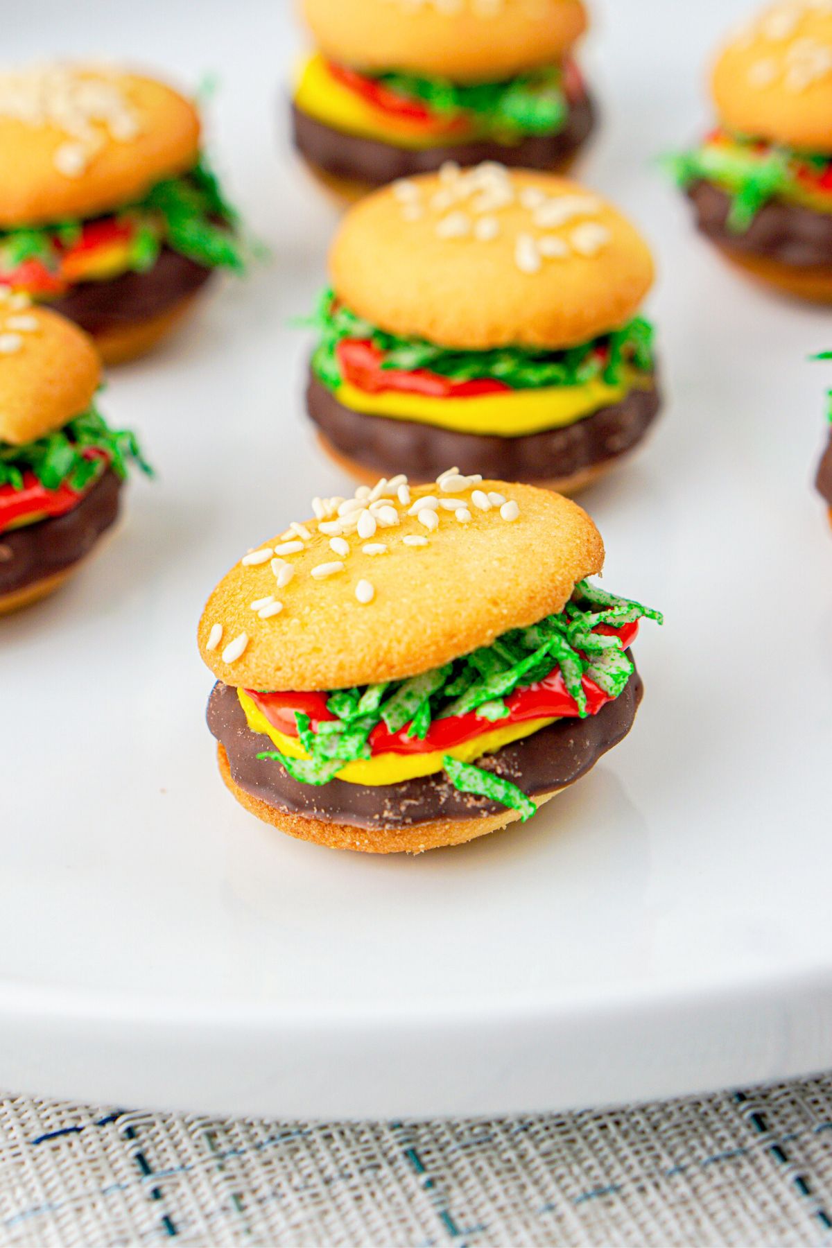 Mini Hamburger Cookies - Celebrating Simply