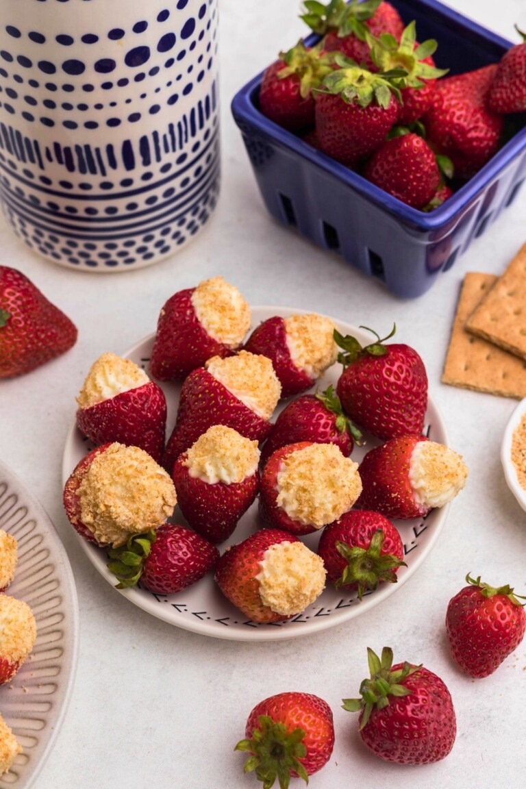 Cheesecake Stuffed Strawberries - Celebrating Simply