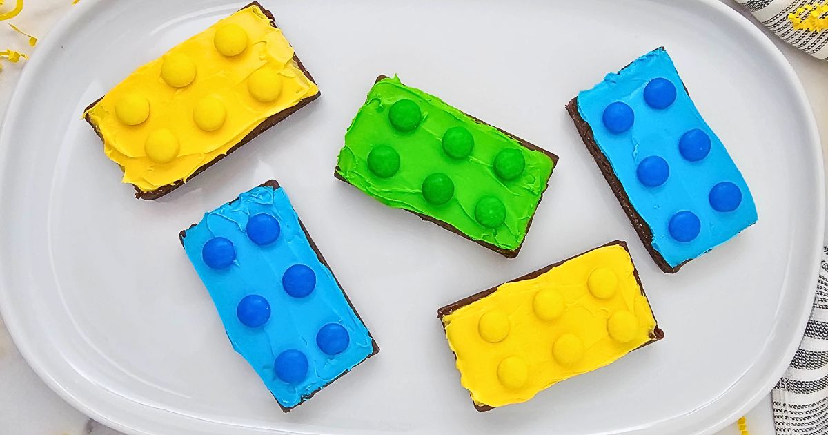Cute and Easy Lego Brownies - Celebrating Simply