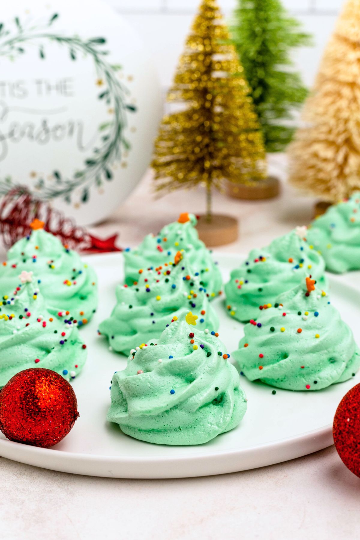 Meringue Christmas Trees - Celebrating Simply